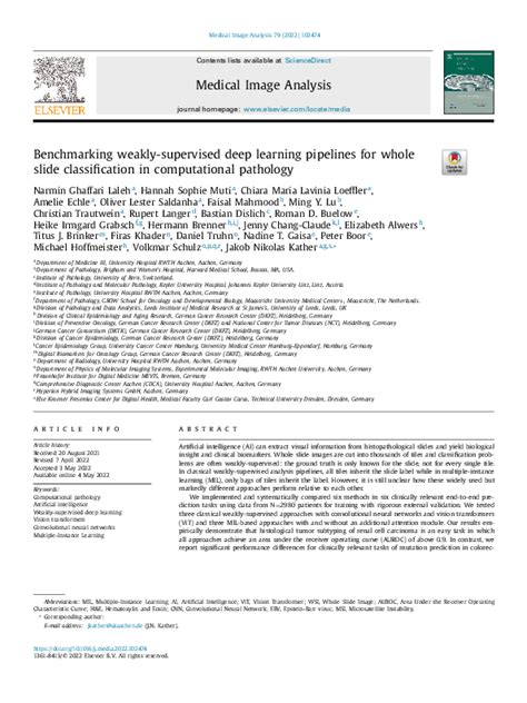 pdf benchmarking weakly supervised deep learning pipelines for whole slide classification in