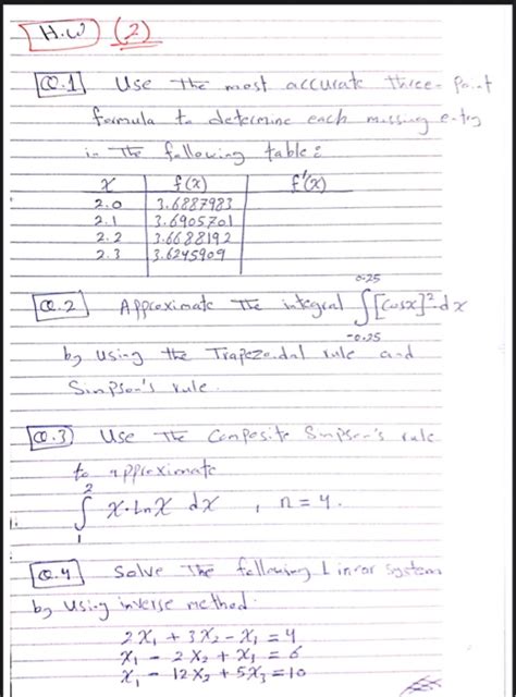 solved h w 2 0 1 use the most accurate three point