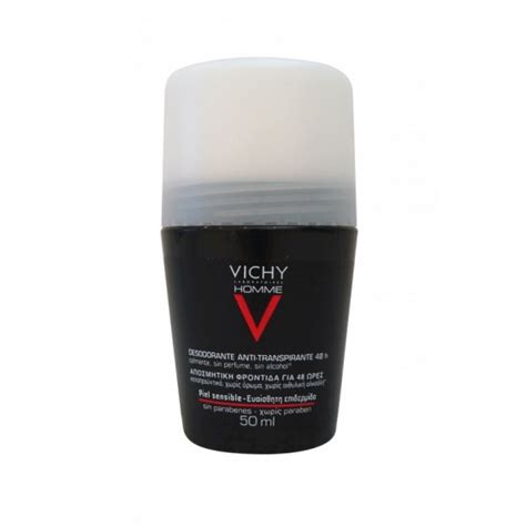 Vichy Homme Deodorante Roll On 48H Pelle Sensibile 50 Ml