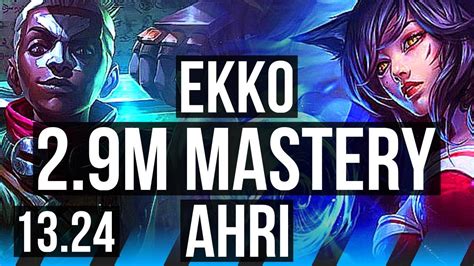 EKKO Vs AHRI MID 2 9M Mastery 4 0 4 300 Games KR Master 13