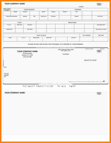 Payroll Check Printing Template