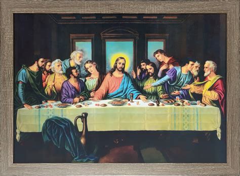 OBRAZ 57x77 OSTATNIA WIECZERZA JEZUS DĘBOWA RAMA 12216508946 Allegro pl
