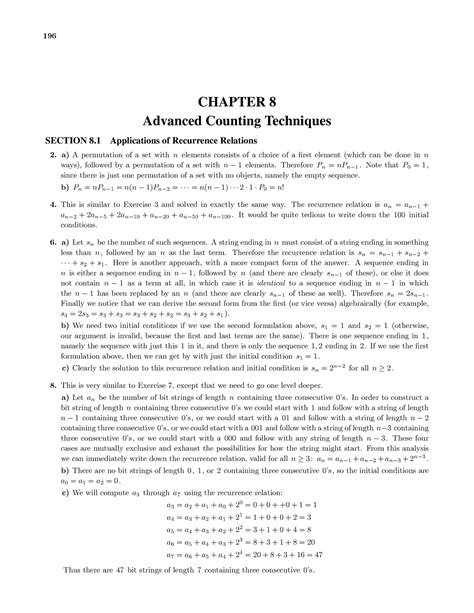 irg ch08 solution of rosen s discrete mathematics 196 chapter 8 advanced counting techniques