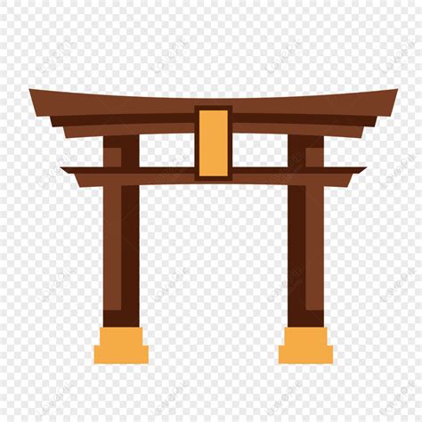 Torii Marrón amarillo Edificio Emblemático De Estilo Japonés edificios