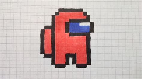 How To Draw Among Us Pixel Art Youtube