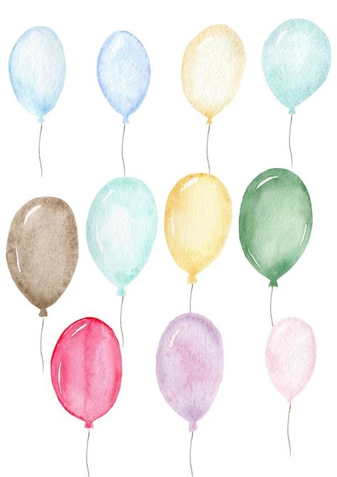 Globos de imágenes prediseñadas acuarela pintada a mano Etsy