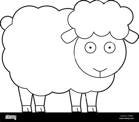 Fácil ilustración de vectores de dibujos animados para colorear una