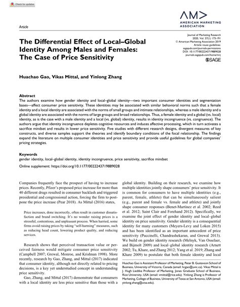 pdf the differential effect of local global identity among males and females the case of