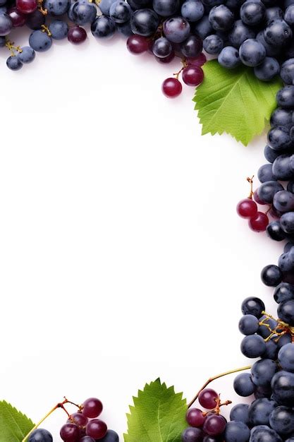 Um Cacho De Uvas Uma Folha Verde No Topo Foto Premium