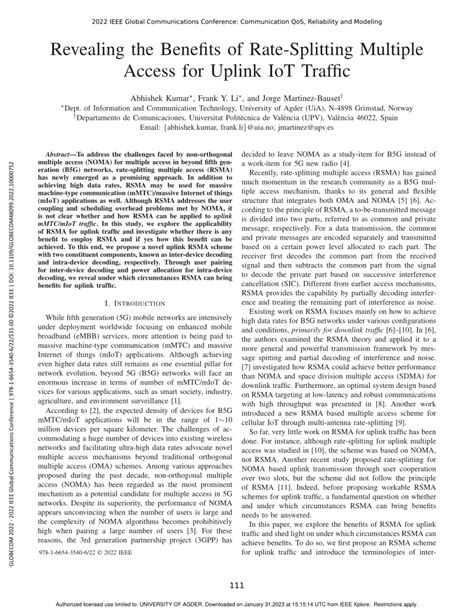 pdf revealing the benefits of rate splitting multiple access for uplink iot traffic