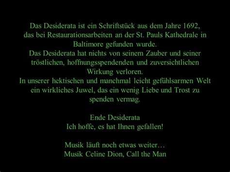 Desiderata Lassen Sie Sich Verzaubern Viel Vergn Gen Ppt Herunterladen