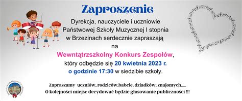 Wewnątrzszkolny Konkurs Zespołów Państwowa Szkoła Muzyczna I stopnia