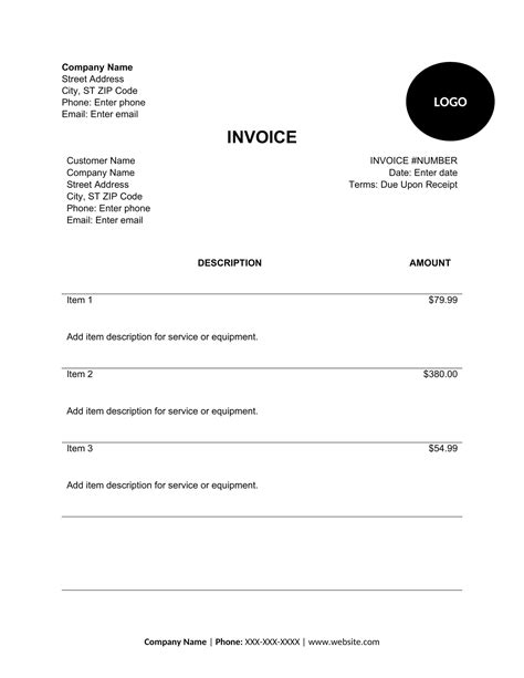 Free Printable Hvac Invoice Templates Pdf Excel