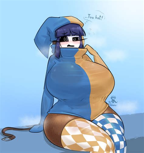 Rule 34 Blue And Yellow Blue Hair Blush Dark Skinned Female Dark Skin Duomi Kalmoire Hime