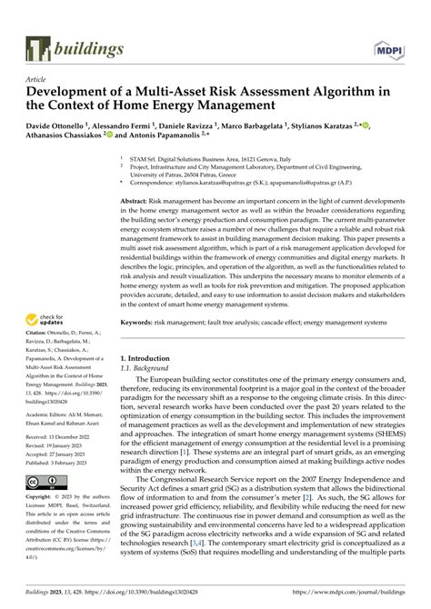 pdf development of a multi asset risk assessment algorithm in the context of home energy