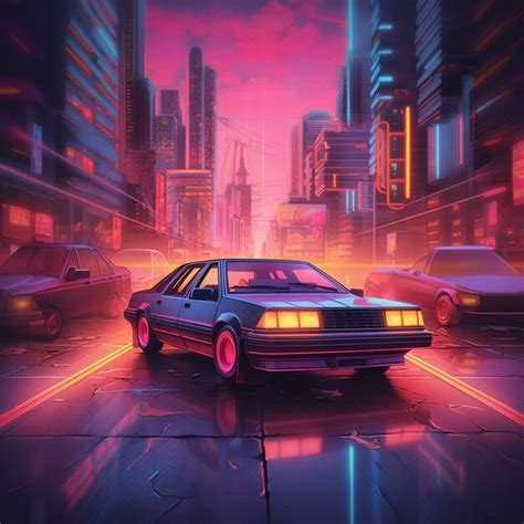 Premium AI Image Cars Are Driving Down A City Street At Night With