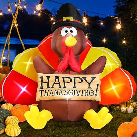 Danxilu 6 FT Turkey Thanksgiving Inflatables Outdoor Decorations With