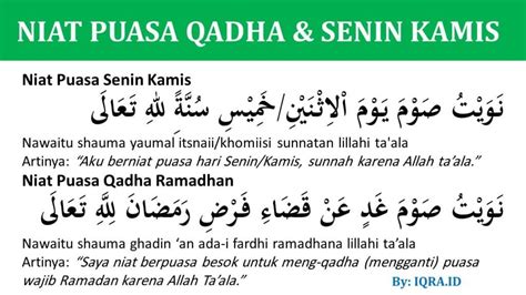 Niat Puasa Senin Dan Qadha Homecare24