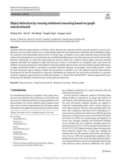 object detection by crossing relational reasoning based on graph neural network request pdf