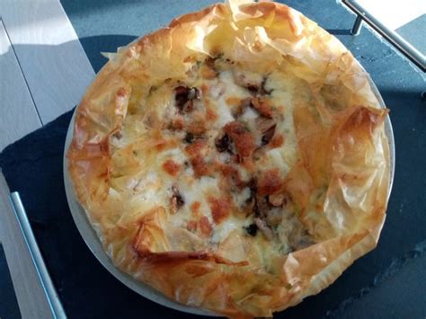 Tarte croustillante à la mozzarella et aux champignons de Cyril Lignac