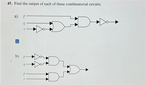 solved find the output of each of these combinatorial
