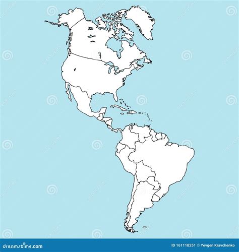 Outline Map Of North South America