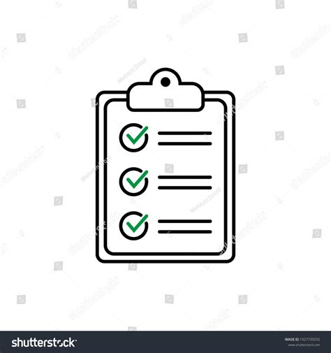 Clipboard Checklist Green Checkmarks Icon Stock Vector Royalty Free