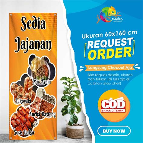 Jual Spanduk Banner 60x160 Aneka Jajanan Custom Desain Shopee Indonesia