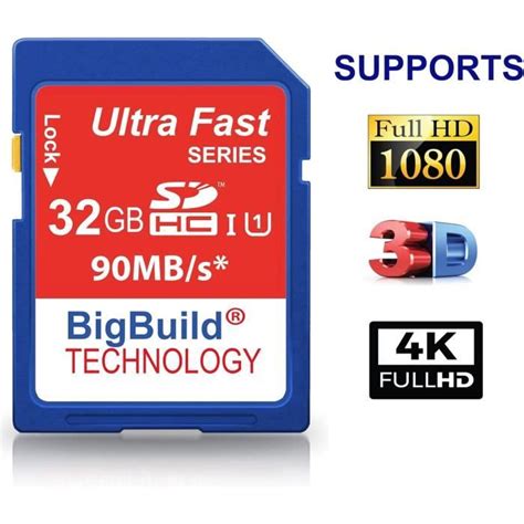 32 Go Sd Sdhc Ultra Rapide 90 Mo S Classe 10 Carte Mémoire Pour Nikon