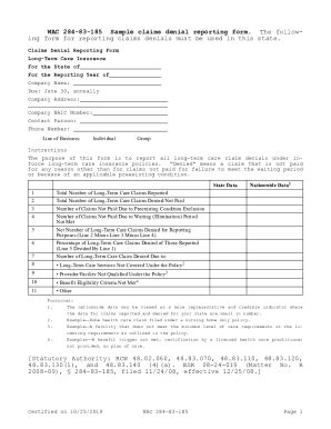 Fillable Online Apps Leg Wa Wac Sample Claims Denial