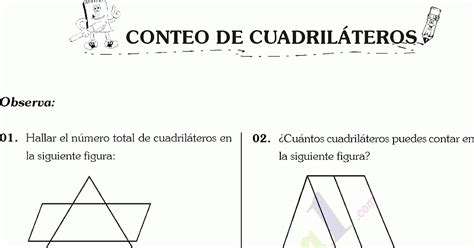 CONTEO DE CUADRILÁTEROS Y SECTORES EJERCICIOS RESUELTOS PARA NIÑOS DE