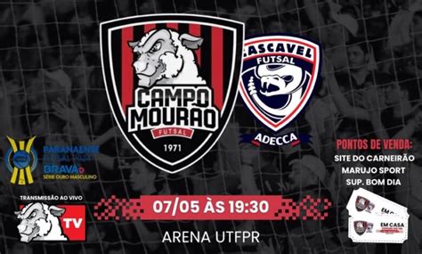 Série Ouro C Mourão e Cascavel Futsal jogam nesta terça 7 no Belin