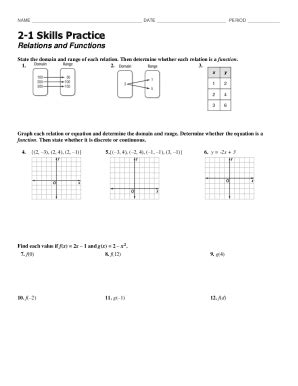 Fillable Online Domain And Range Of Graphs Worksheet Fax Email