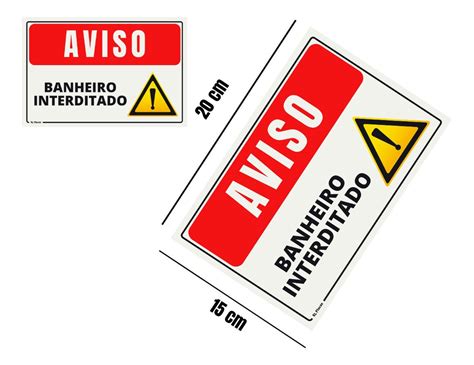 Placa Aviso Banheiro Interditado 15x20 Cm Mercado Livre