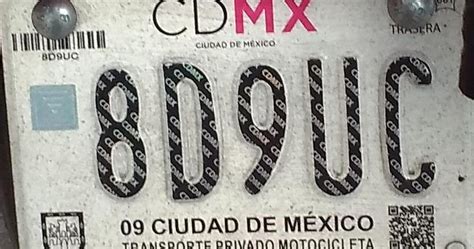 Placas de Autos de México y otras COS 999 AS CDMX Placa de moto Ciudad