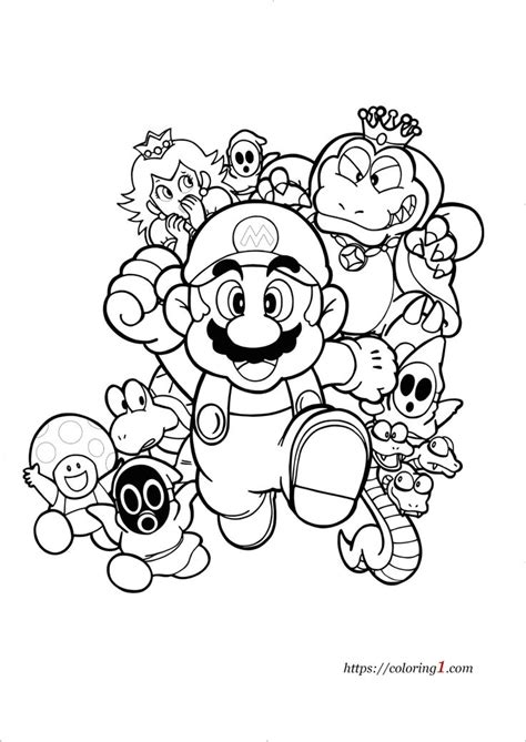 Super Mario Bros Coloring Pages Free Printable Sheets