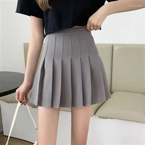 Gonne Gonna A Pieghe 2023 Coreano Vita Alta Slim A Line Short Donna