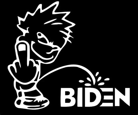 Calvin Piss On Joe Biden Calcoman A De Vinilo Troquelada Ventana