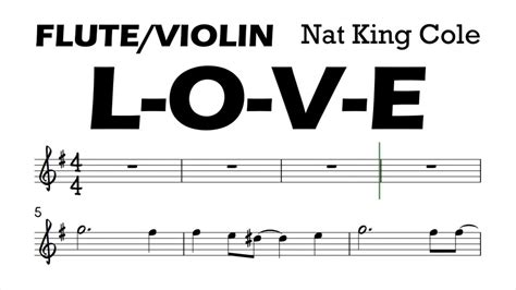 L O V E Nat King Cole Flute Violin Sheet Music Backing Track Play Along