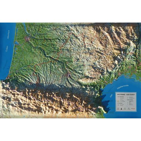 Carte En Relief De L Occitanie Cartes En Relief
