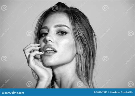 Beautiful Woman With Naked Shoulder Isolated On White Sensual Beauty