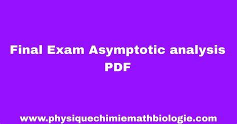 final exam asymptotic analysis pdf