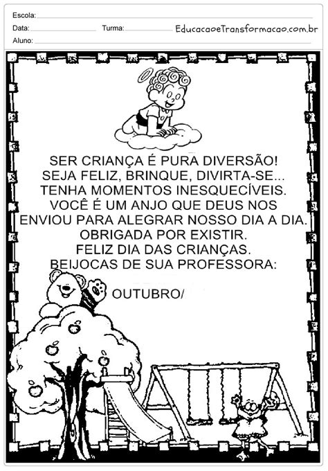 Atividades Dia Das Crian As Para Imprimir E Colorir