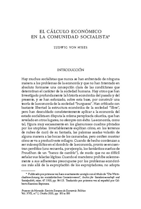 Dialnet El Calculo Economico En La Comunidad Socialista 7967017