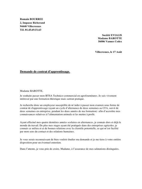 Modèle lettre de motivation bts technico commercial laboite cv fr