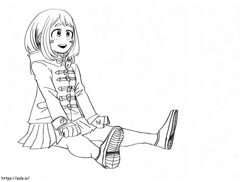 Uraraka Ochaco In My Hero Academia Coloring Page
