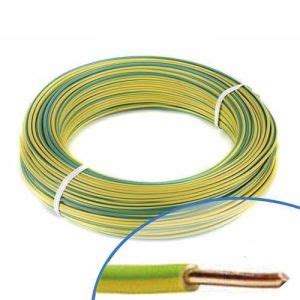 Fil électrique rigide HO7VU 2 5² vert jaune Couronne de 100m