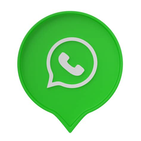 3D Render Whatsapp Logo Icon Isolated On Transparent Background