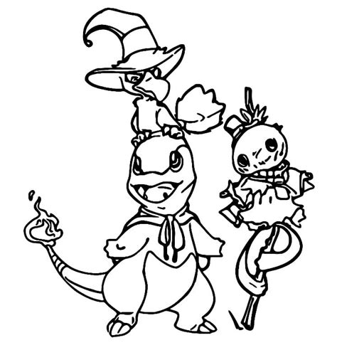 Dibujos De Pok Mon Charmander En Halloween Para Colorear Para Colorear