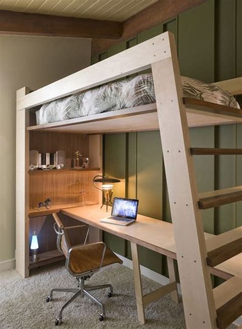 How To Make A Loft Bed With Desk Underneath Loft Bed Plans Cool Loft